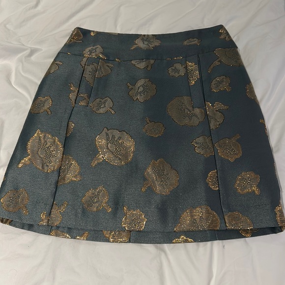 Ann Taylor | Skirts | Jade Green And Gold Anne Taylor Skirt | Poshmark